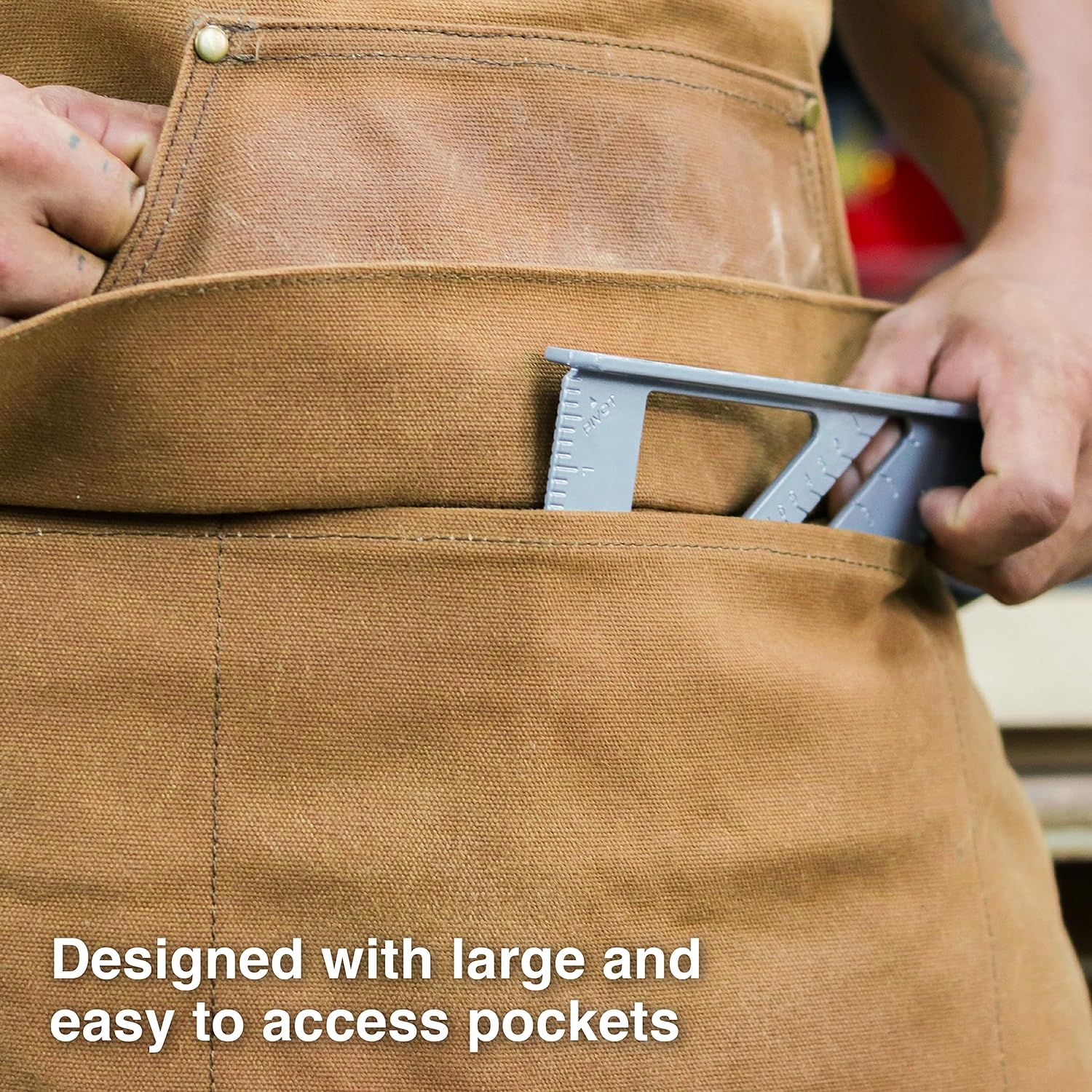 Hudson Durable Goods - Woodworker Apron - Waxed Canvas Shop Apron (Brown)