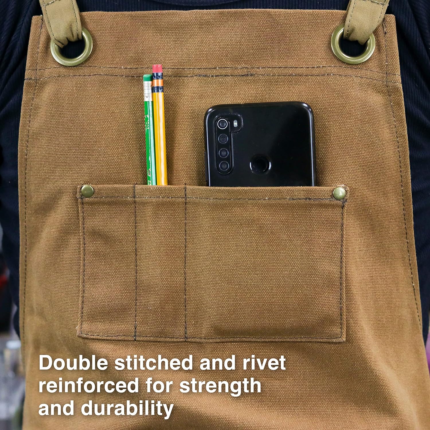 Hudson Durable Goods - Woodworker Apron - Waxed Canvas Shop Apron (Brown)