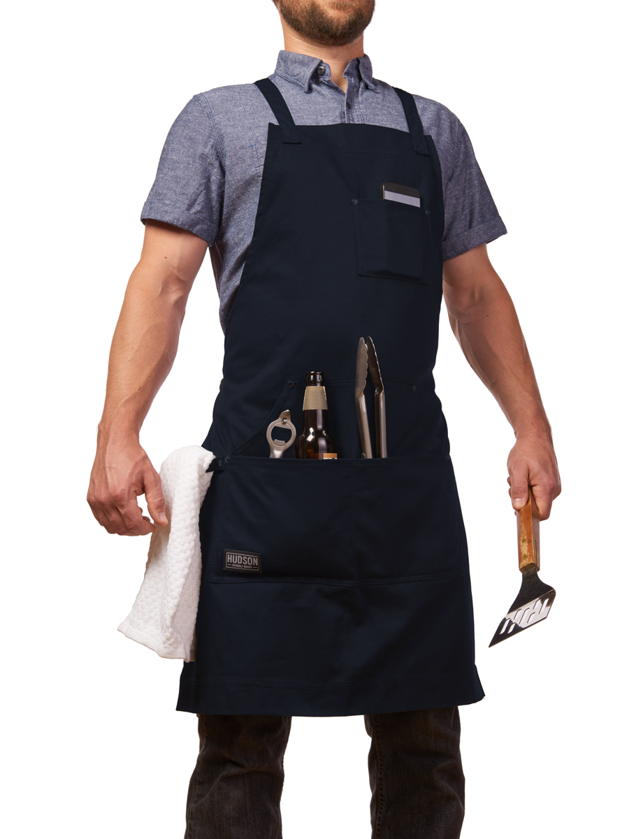 Professional Grade BBQ Apron for Kitchen, Grill, & BBQ (Navy) HDG805N ...