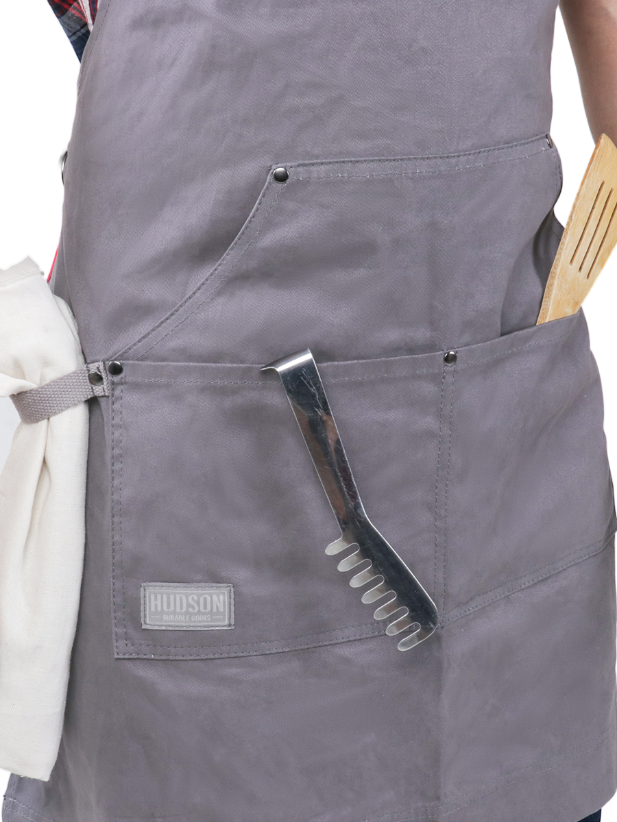 Professional Grade Chef Apron for Kitchen, BBQ & Grill (Grey) No Top ...