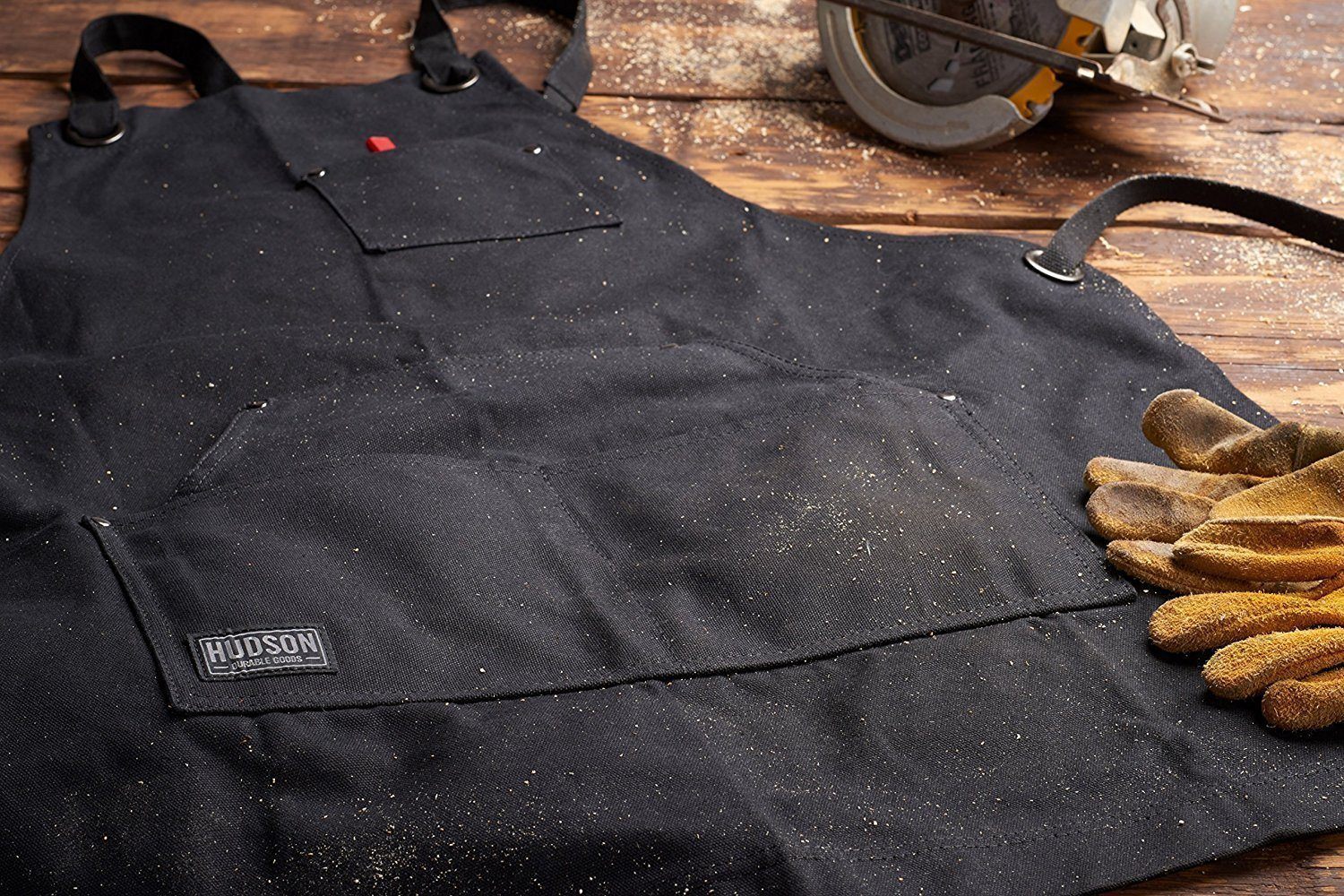 Hudson Durable Goods - HDG901 -Heavy Duty Waxed Canvas Work Apron (Black)